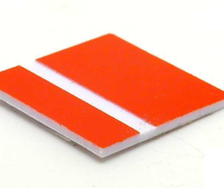 Planchas Lamicoid color Naranjo sobre Blanco - Lamicoid